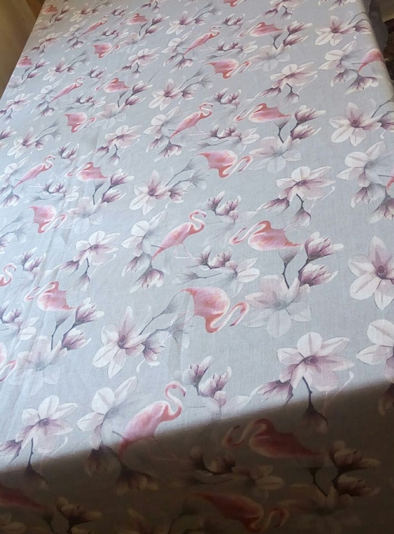 Magnolia Blossoms Flamingo Linen Set of Tablecloths and | Etsy