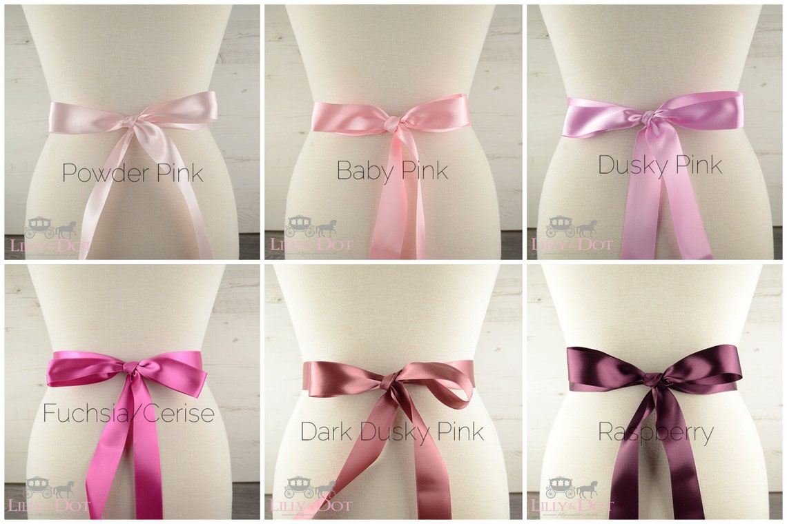 High Quality Pink Purple Satin Bridal Sashes - Etsy UK