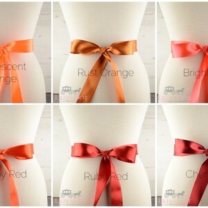 High Quality Red Orange Yellow Satin Bridal Sashes - Etsy UK