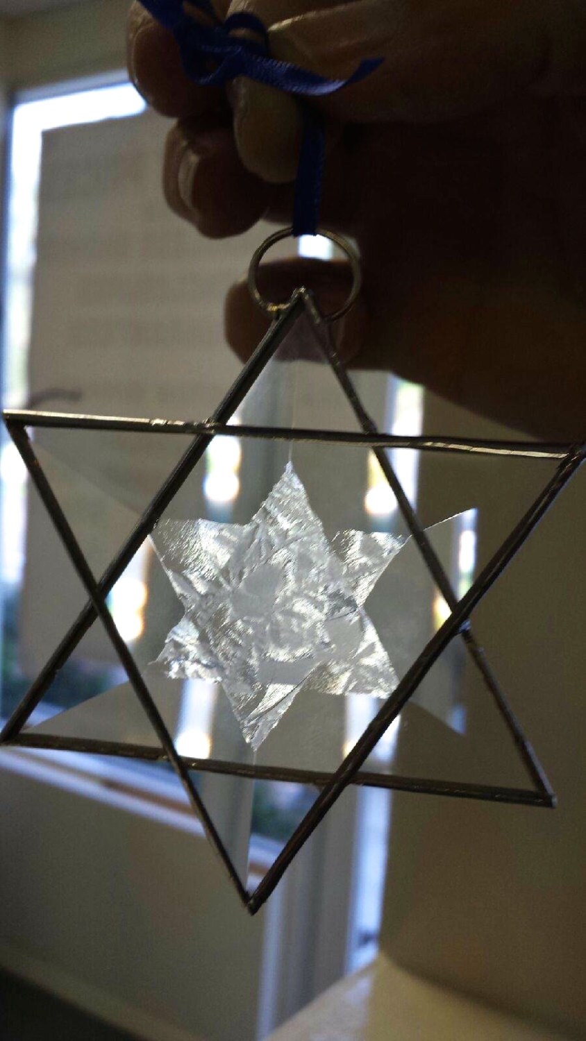 STAR OF DAVID, Real Stained Glass With Bevels,two Stars in One ...