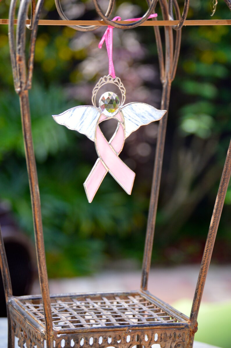 Stained Glass Breast Cancer Angel, Beautiful, Custom Handmade ...