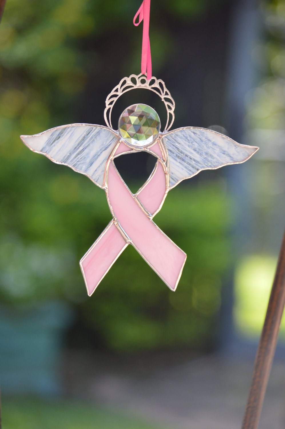 Stained Glass Breast Cancer Angel, Beautiful, Custom Handmade ...