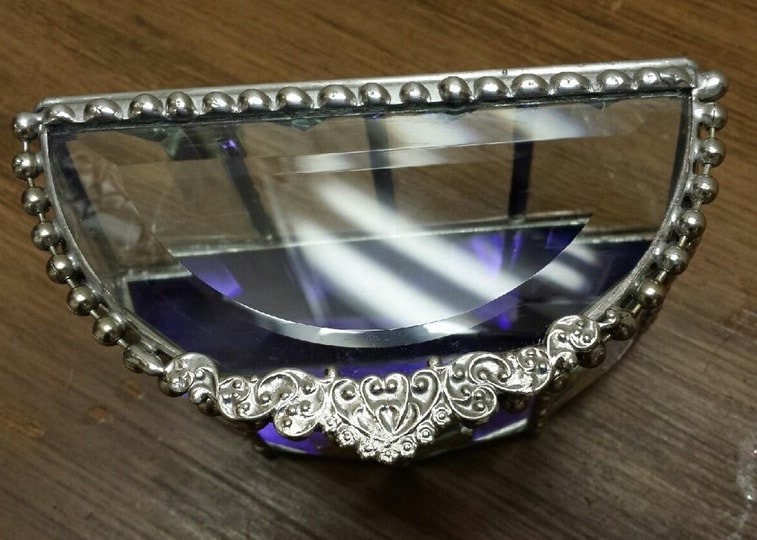 Unique Half Circle Beveled Filigree/beaded Jewelry Box, Ring Box ...