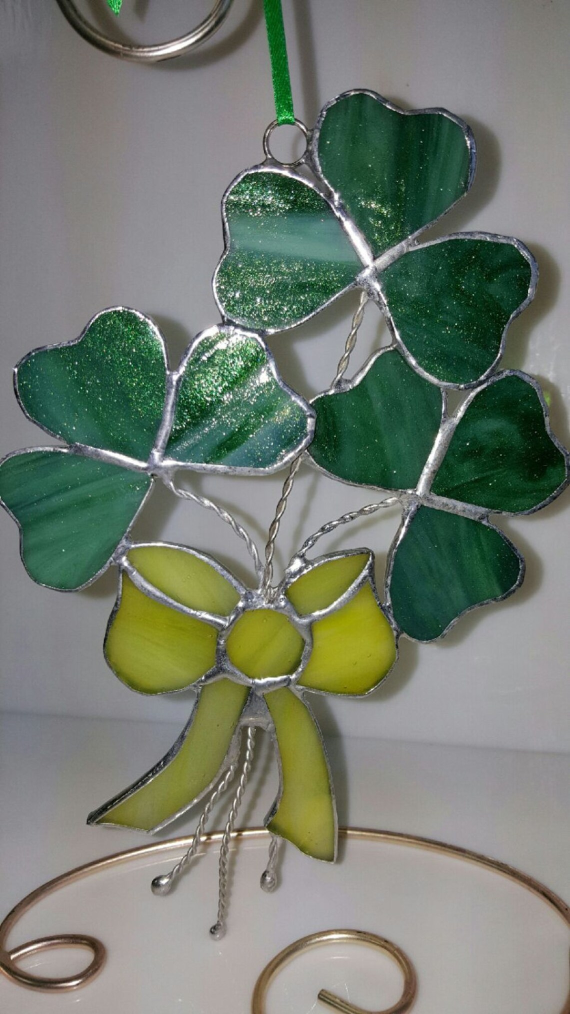 Stained Glass Shamrock "luck of the Irish Bouquet", Suncatcher ...