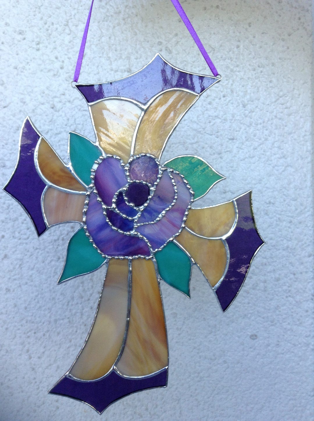STAINED GLASS Cross-unique, Perfect Spring/ Easter, Gift, Suncatcher - Etsy