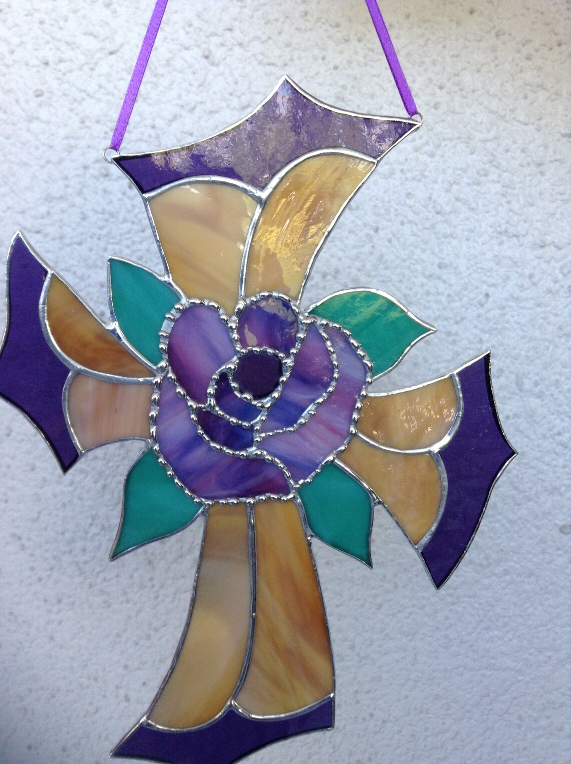 STAINED GLASS Cross-unique, Perfect Spring/ Easter, Gift, Suncatcher - Etsy