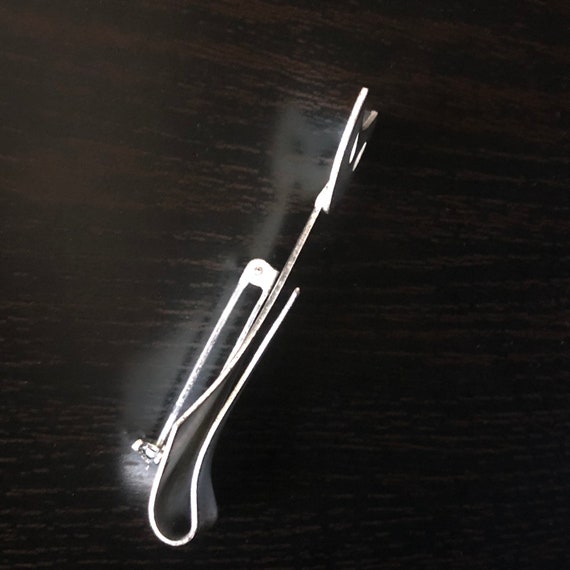 Mid Century Modern Cat Pin - Atomic Cat - Silver Meta… - Gem