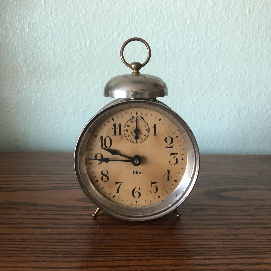1920's Eko Alarm Clock - Working - Top Bell Wind up - Silver Tone ...