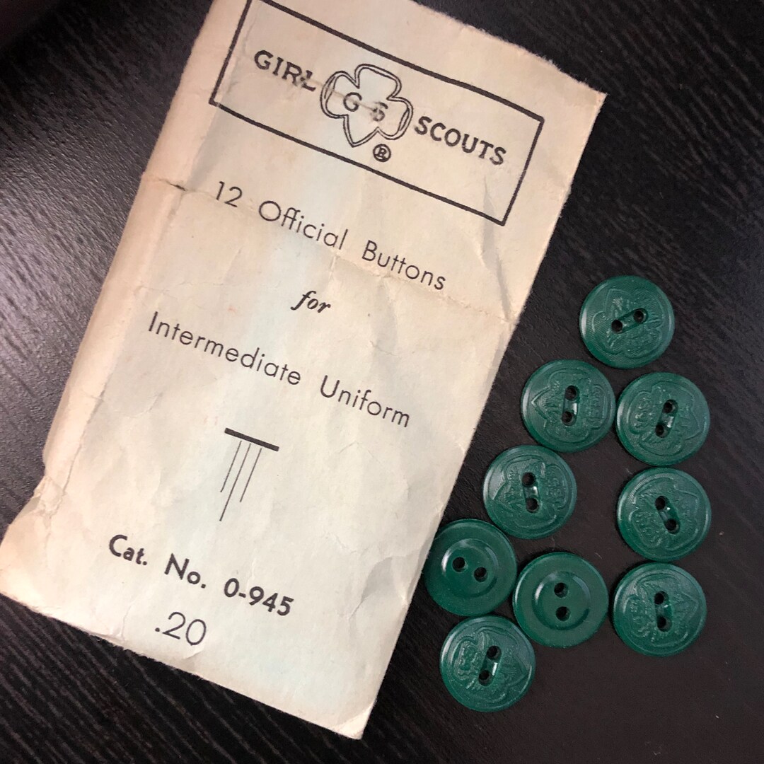 Vintage Girl Scouts Button Set 9 Buttons and Original Envelope ...
