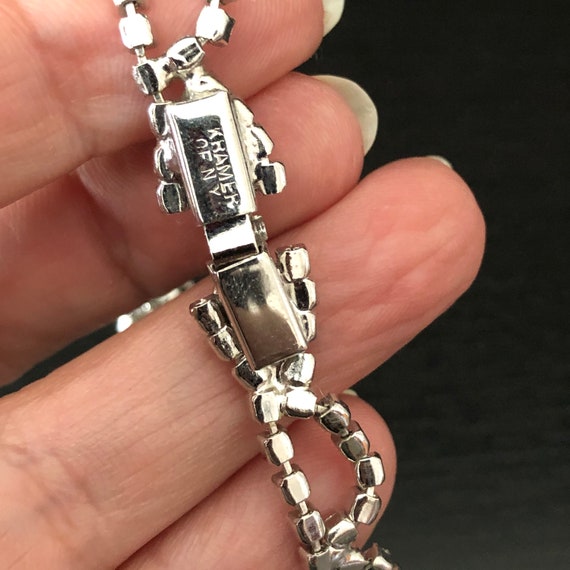 Kramer Jewelry Set - Silver and Rhinestones Necklace … - Gem