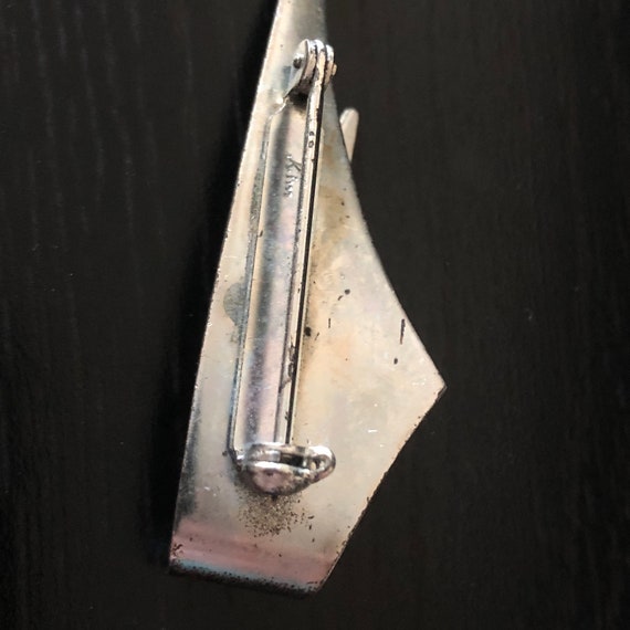 Mid Century Modern Cat Pin - Atomic Cat - Silver Meta… - Gem