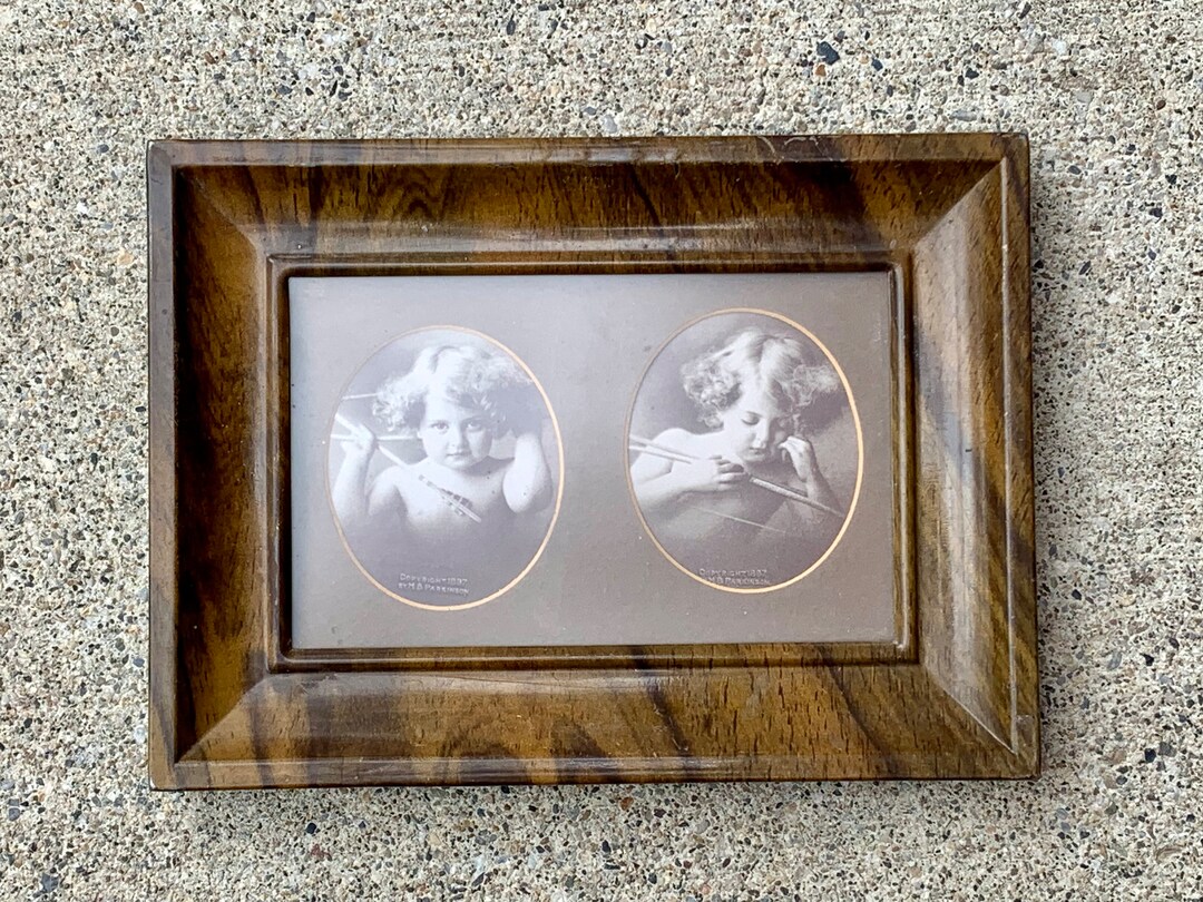Vintage Antique 1897 M.B Parkinson Framed Prints Cupid Awake & Asleep 7 ...