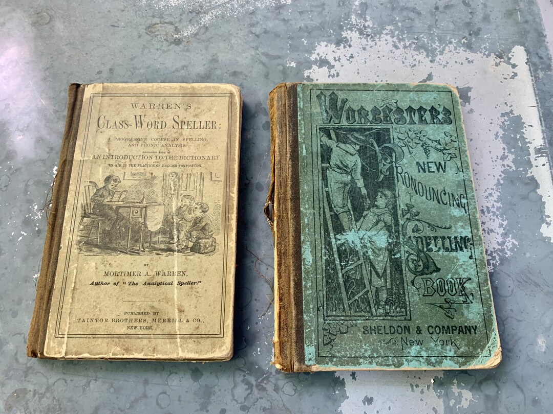 Pair of Late 1870s Reconstruction Era Comprehensive Spelling Books ...