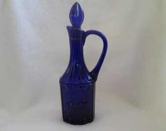 Cobalt Blue Cruet With Handle & Stopper - Etsy