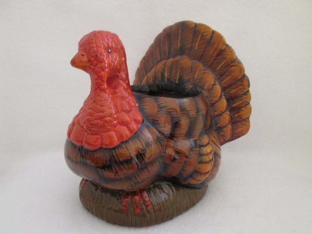 Vintage Turkey Planter Holland Flora Inc 1995 Ceramic Pottery ...