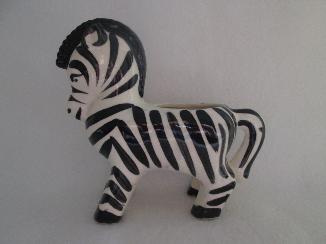 Vintage Zebra Ceramic Planter Flower Pot Wildlife Planter Zebra Decor ...