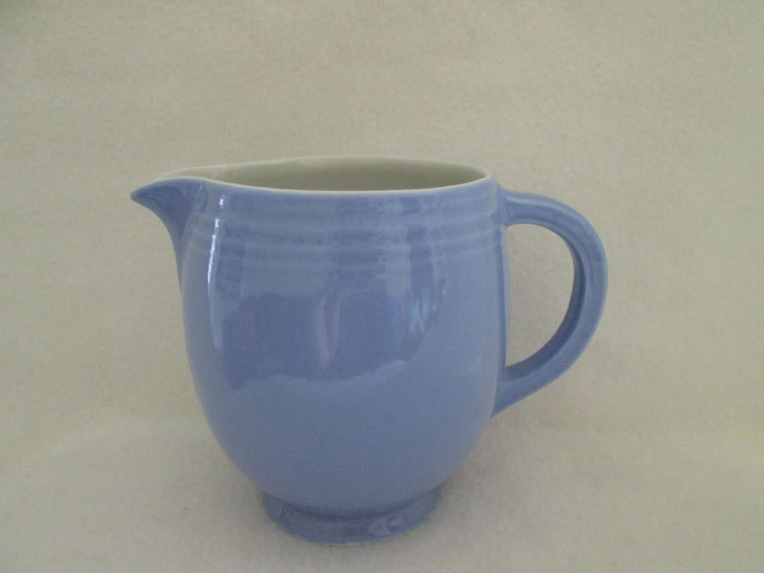 Vintage Hall China Water Jug Cadet Blue 5 Band Water Jug Water Pitcher ...