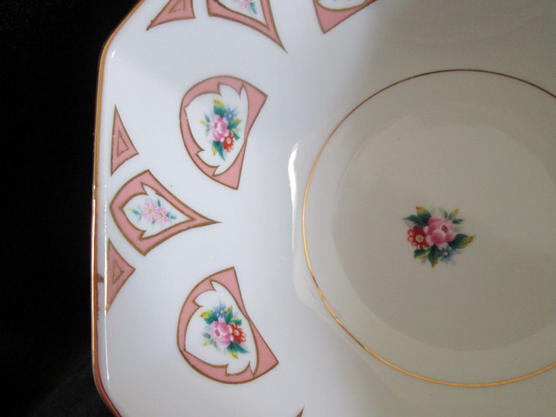 Vintage Lefton China Hand Painted Octagon Shaped Floral and Rose ...