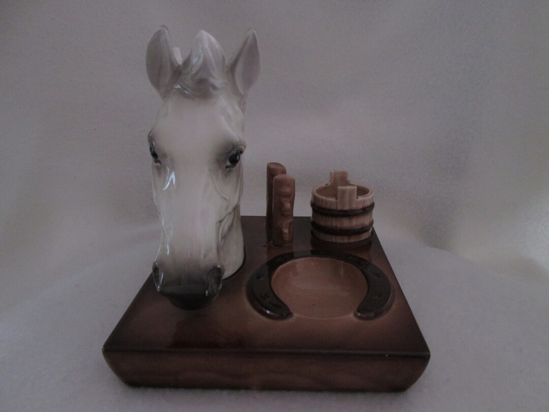 Vintage Shields Horse Head Caddy: Equestrian Decor, Made in Japan - Etsy