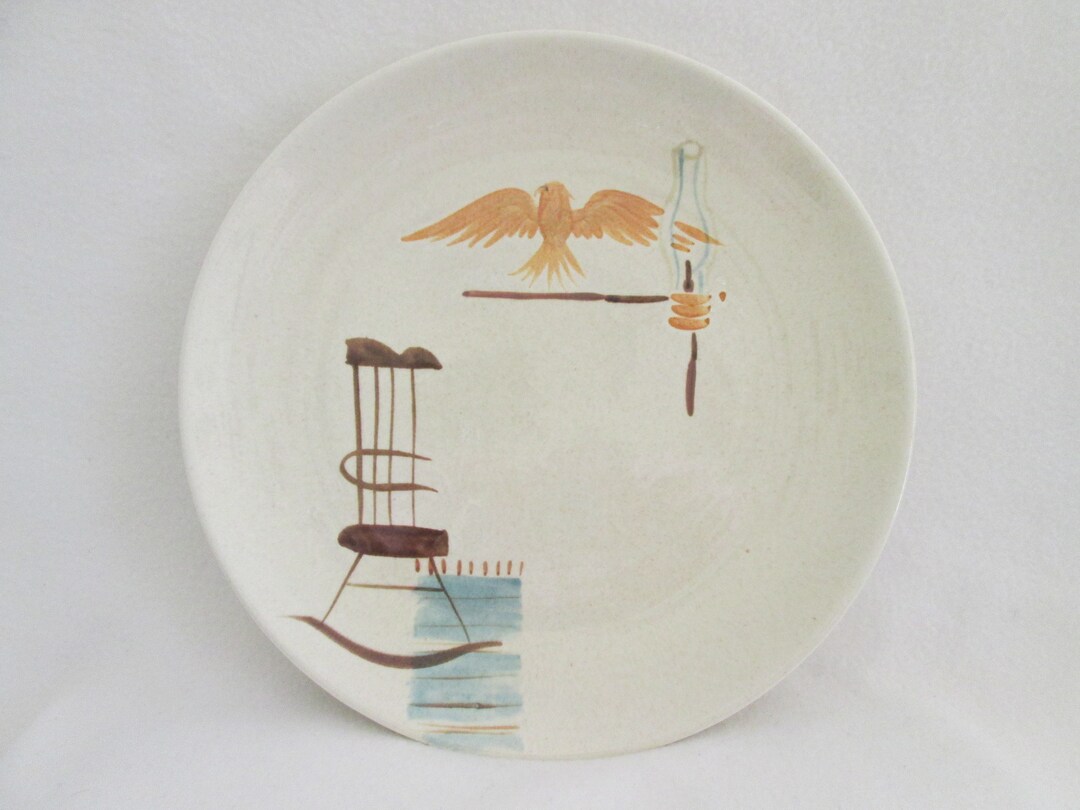 Vintage Red Wing Hearthside Dinner Plate Hand Painted USA Ovenproof 232 ...