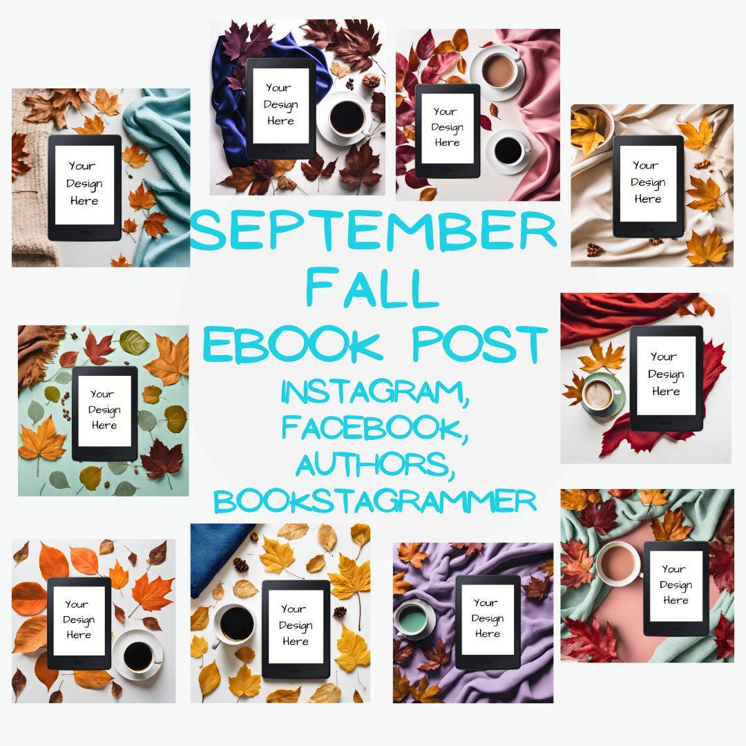 10 Fall Bookstagram Bundle Photo Templates, September Bookish Blog Post ...