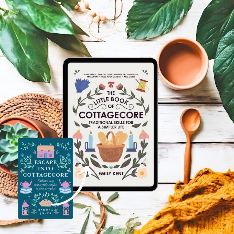 10 Cottagecore Wooden Table Bookstagram Ebook Template, Author Book ...