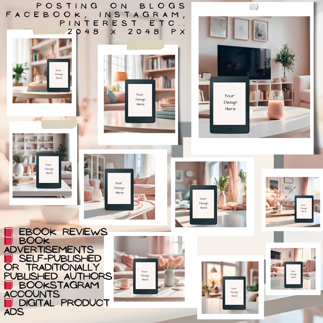 10 Bookstagram Flatlay Bundle Images, Kindle Cover Mockup, Photo ...