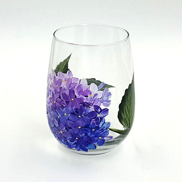 Painted Wine Glass Hydrangea - Etsy