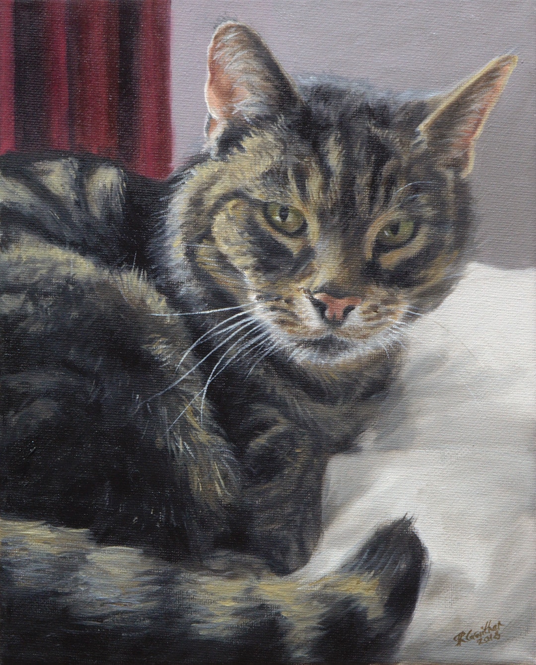 Cat Portrait Painting Custom Cat Protrait Cat Cat Gift Cat Art Cat ...