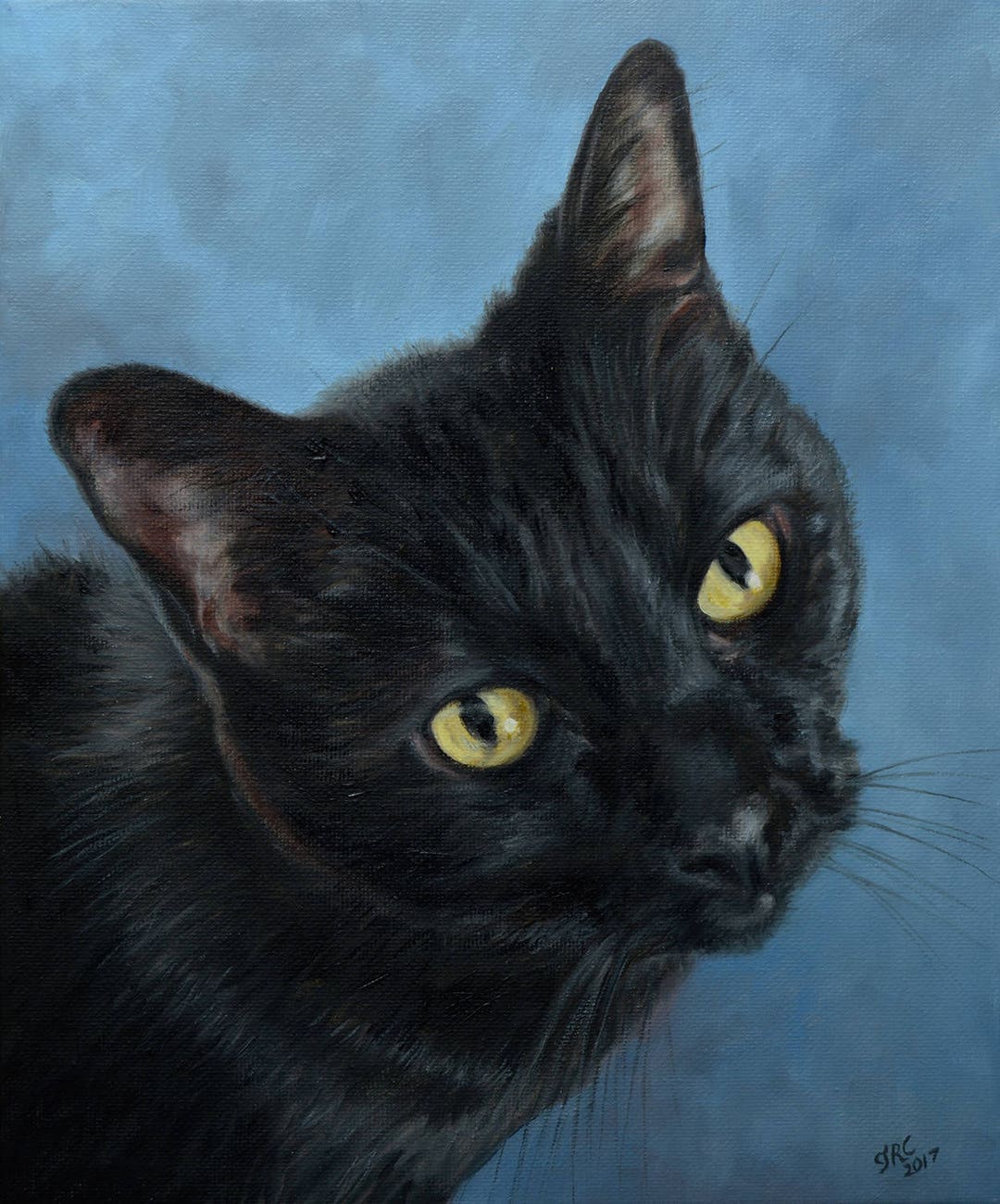 Cat Portrait Painting Custom Cat Protrait Cat Cat Gift Cat Art Cat ...
