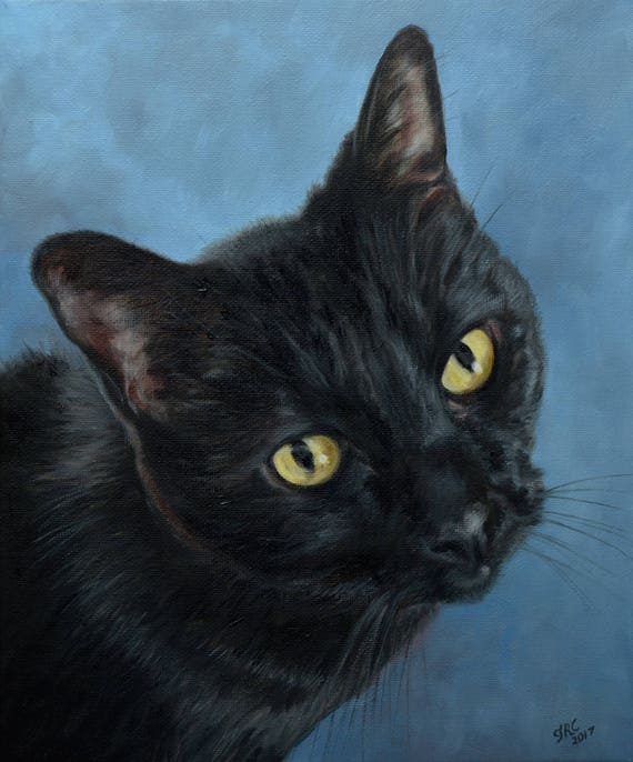Cat Portrait Painting Custom Cat Protrait Cat Cat Gift - Etsy