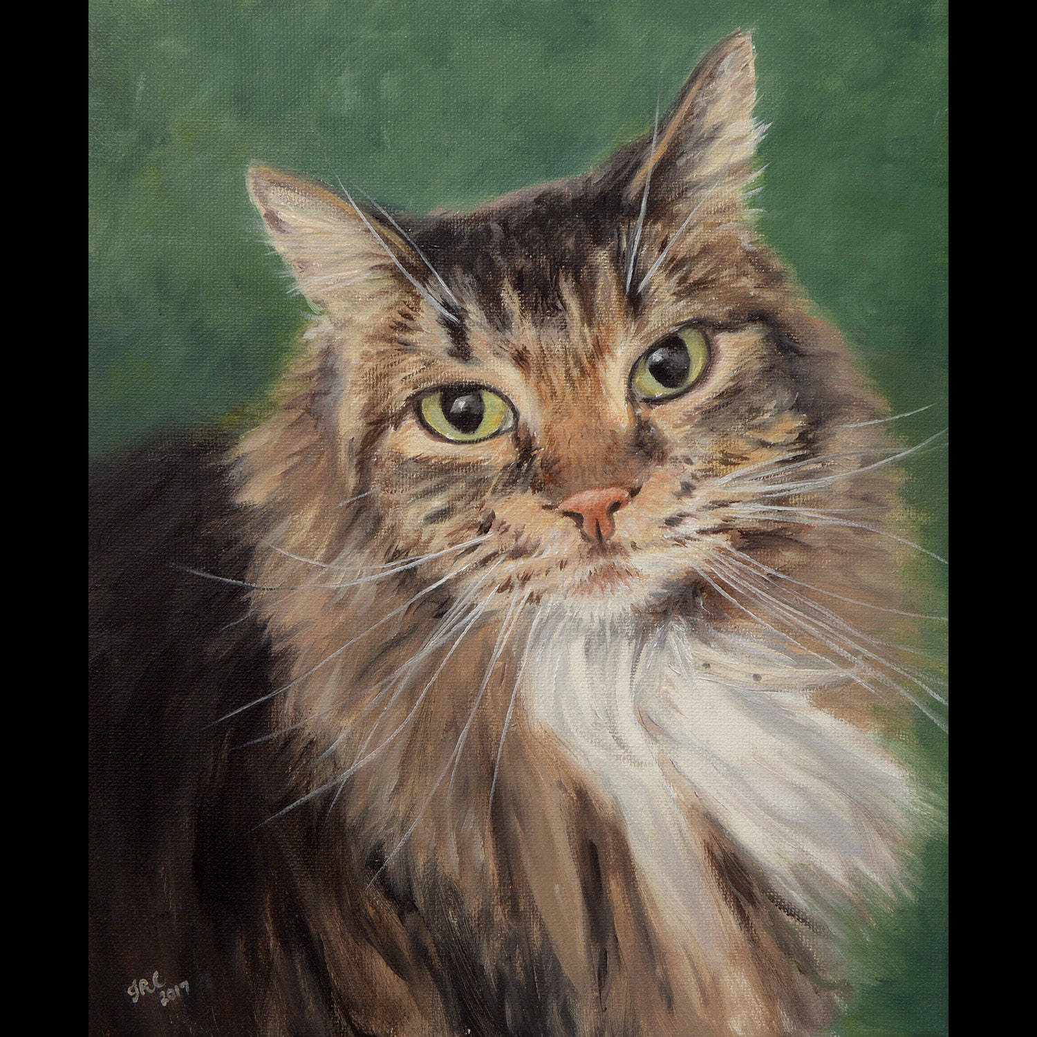 Cat portrait painting Custom cat protrait Cat Pet gift - Etsy Nederland