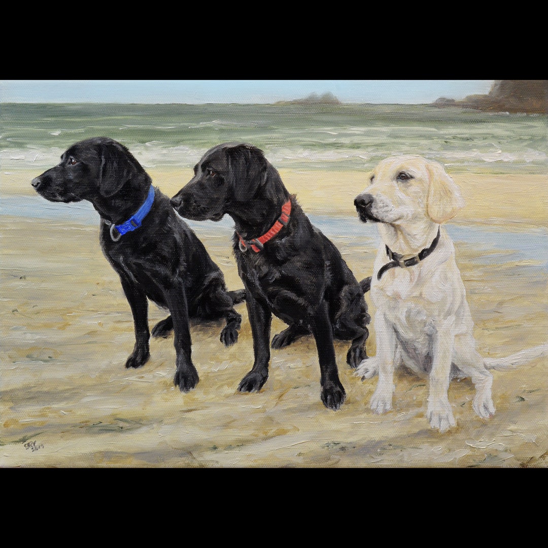 Custom Dog Portrait, Pet Portrait, Dog Painting, Dog Art - MULTIPLE ...
