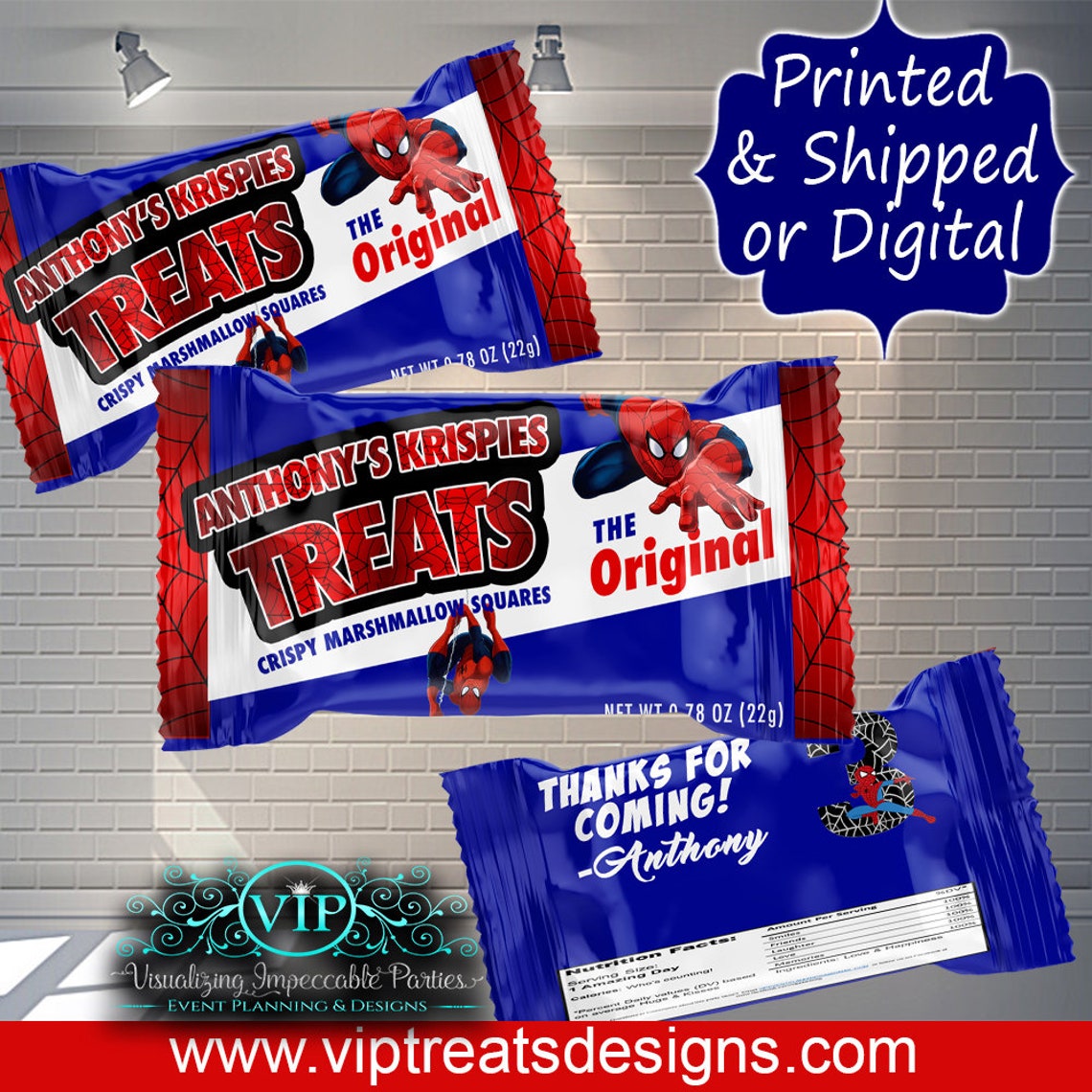 Spiderman Themed Rice Krispies Treats Custom Candy Party - Etsy