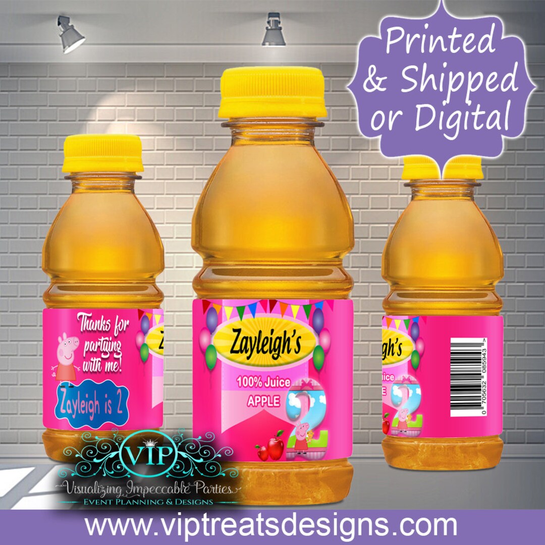 Peppa Peg Apple Juice Labels - Party - Birthday - Digital- Download ...