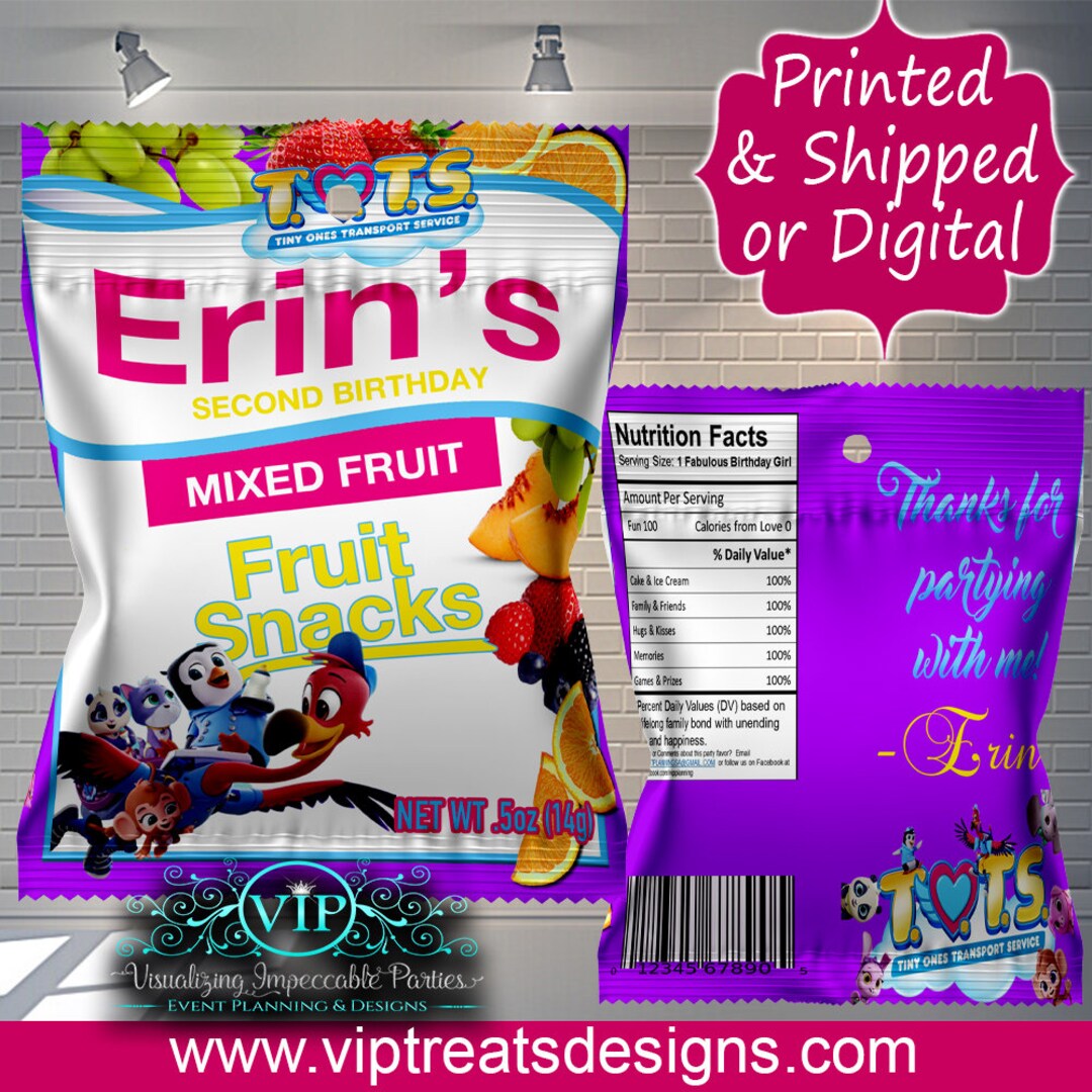 T.O.T.S. Fruit Snacks - Treats- Favors - Party - Birthday - Decorations ...