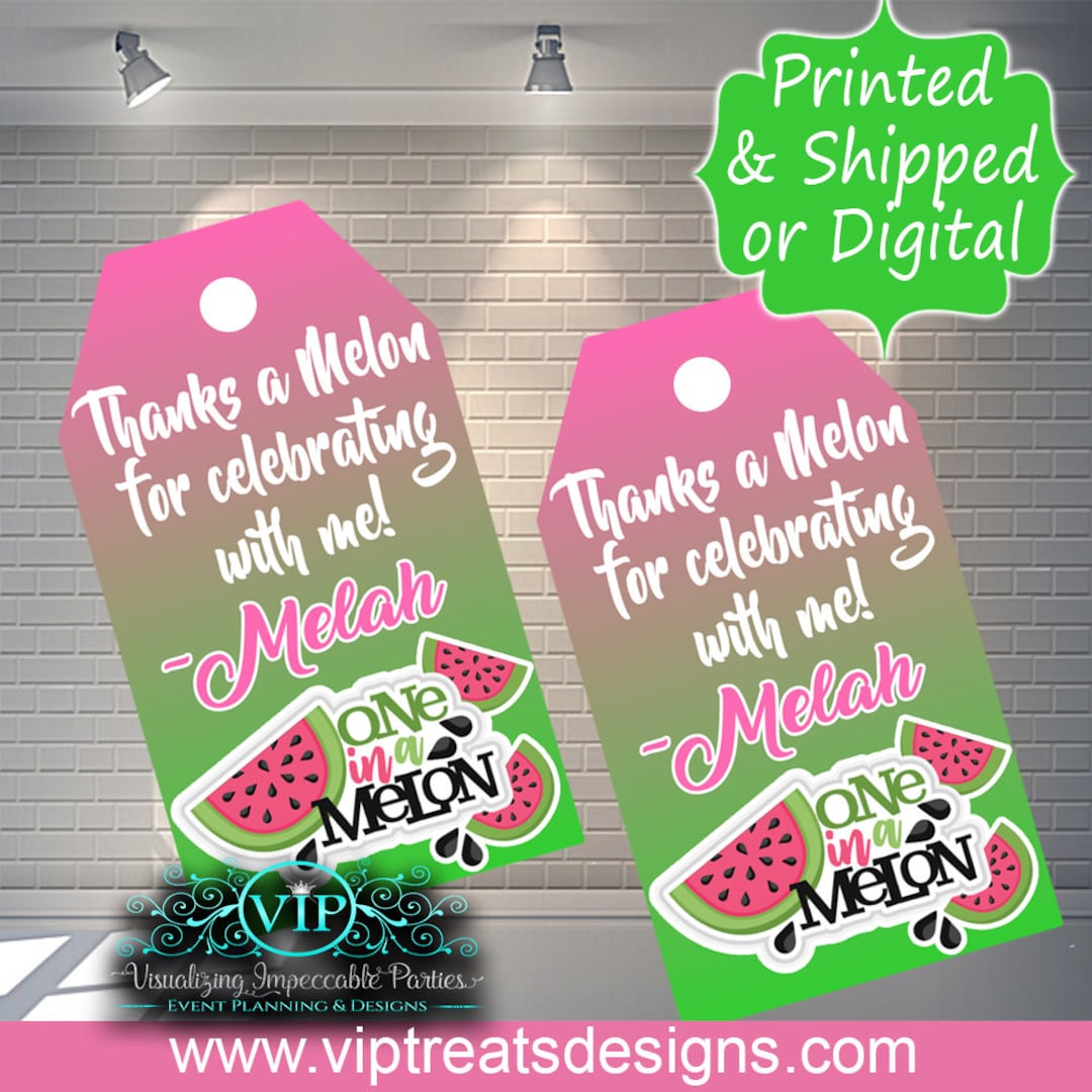 One in a Melon Thank You Tags - Gift Tag - Watermelon - Party ...