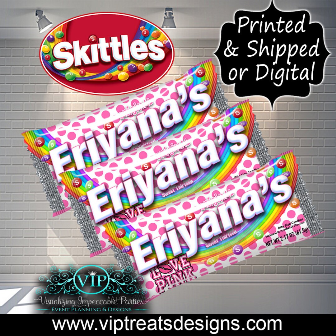PINK Themed Skittles - Custom Candy - Party - Birthday - Digital ...