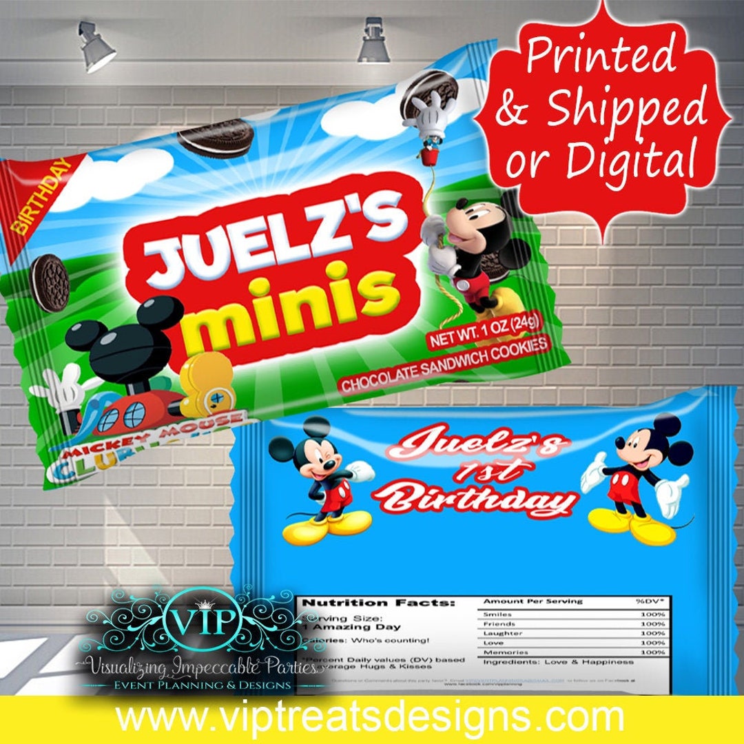 Mickey Oreo Mini - Custom Candy - Party - Birthday - Digital- Download ...