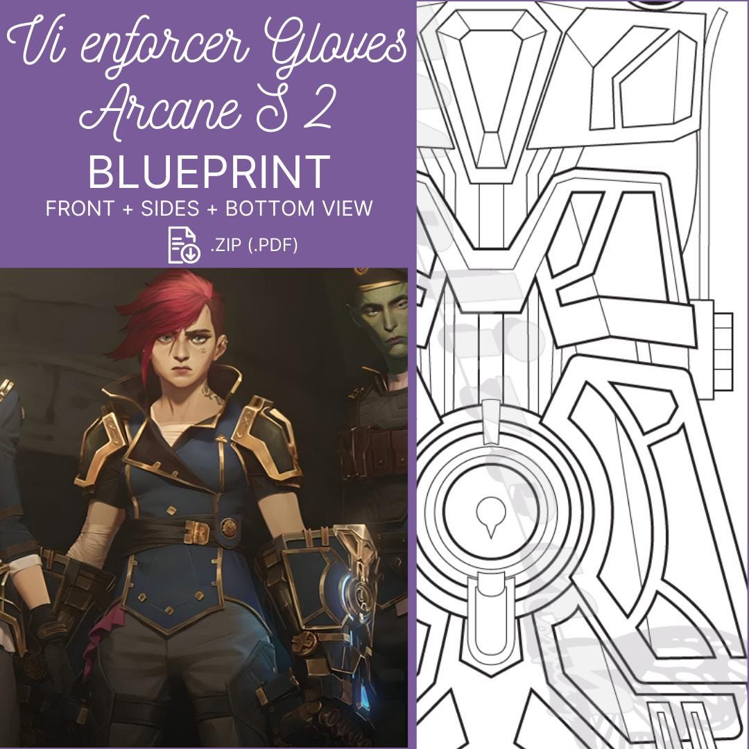 Blueprint for Vi Enforcer Atlas Gloves Arcane - Etsy