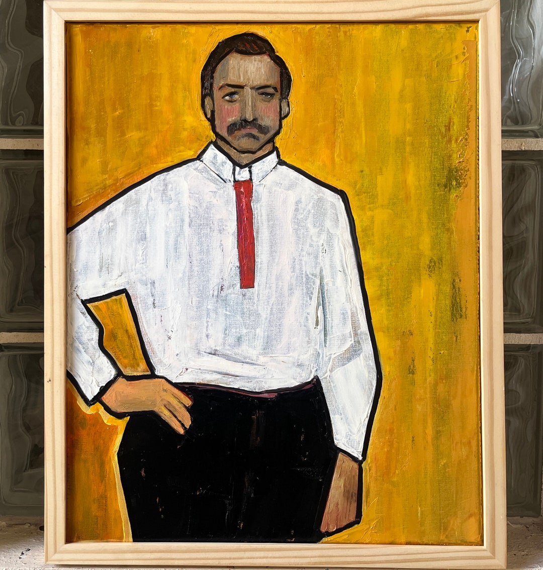 17” X 21”hand-painted Oil on Canvas With Natural Wood Floater Frame ...