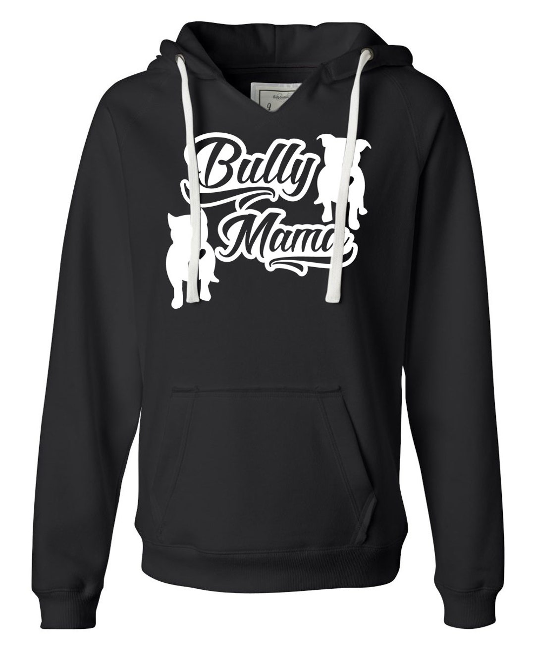 Bully Mama V Notched Sueded Pullover Hoodie Pitbull Hoodie American ...