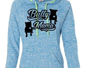 Bully Mama V Notched Sueded Pullover Hoodie Pitbull Hoodie American ...