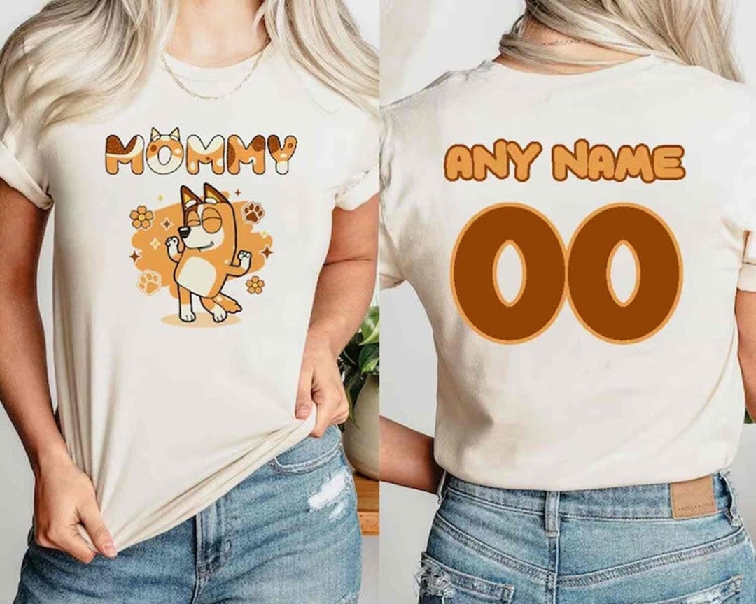 Custom Bluey Mommy Classic Shirt, Bluey Mom Personalized Name and ...