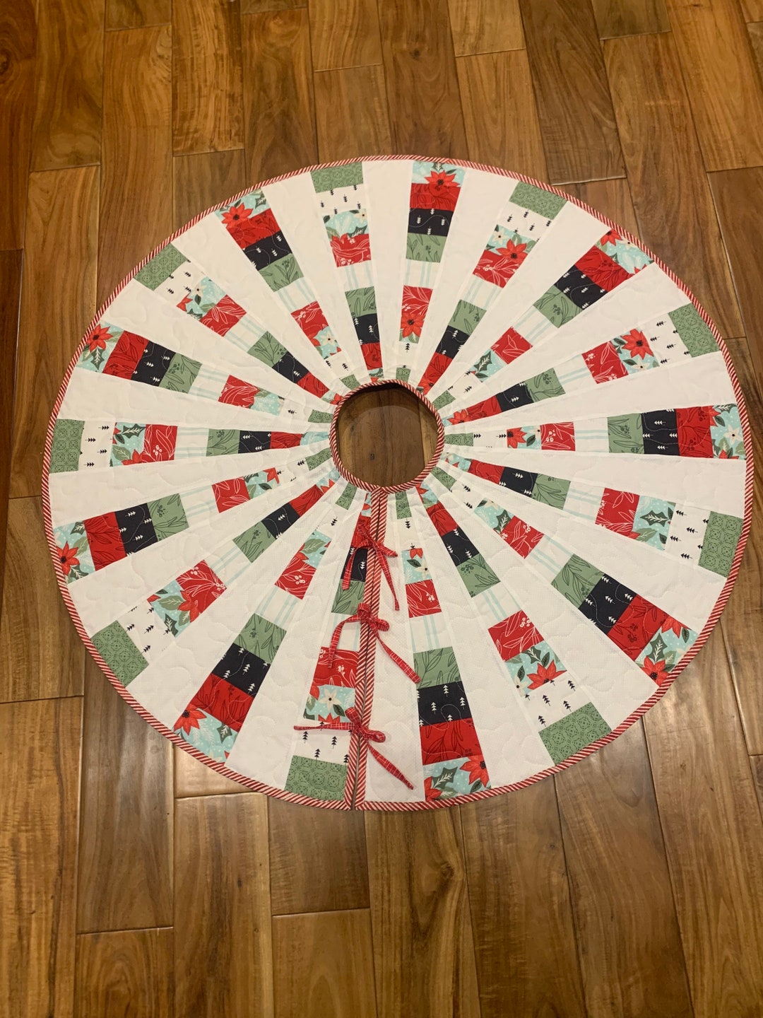 Farmhouse Christmas Tree Skirt. Large Measuring 39”-42”. With Free USPS ...