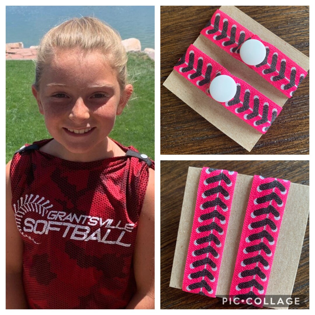 Softball Sleeve Ties: Elastic T-shirt Clips for Athletes, Pink Softball ...