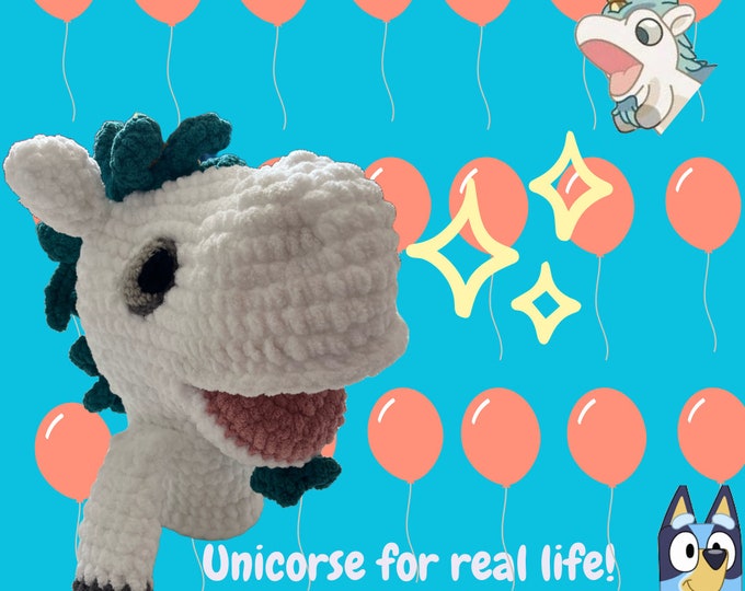 Unicorse Puppet, Crocheted Unicorse, Bluey Puppet, Bluey, Bluey Doll - Etsy