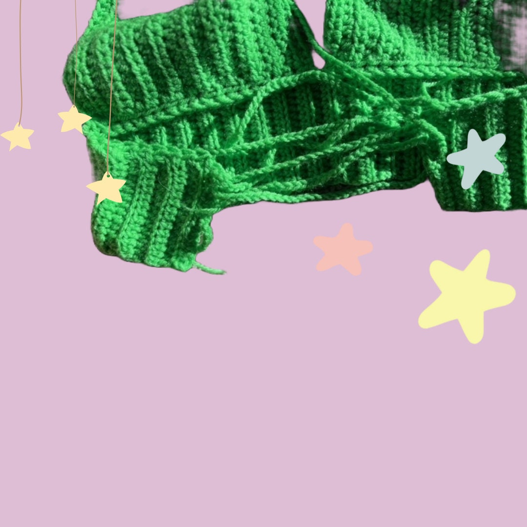 Crochet Alien Top, Summer Crochet Wear, Space-themed Clothing, Alien ...