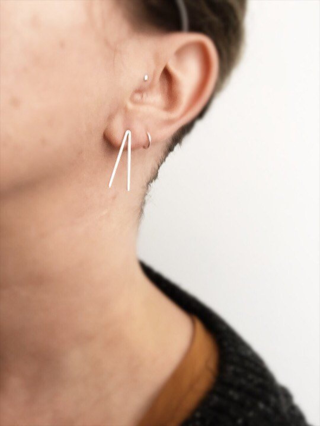 Angular Sterling Silver Earrings: North Bound Geometric Jewelry - Etsy