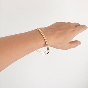 Bangle, Triangle - Rounded Triangular Bangle Bracelet in Brass, Copper ...